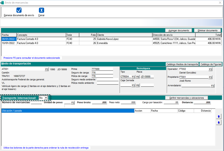 Carta Porte 2.0 Multidestino en CONTPAQi Comercial Premium