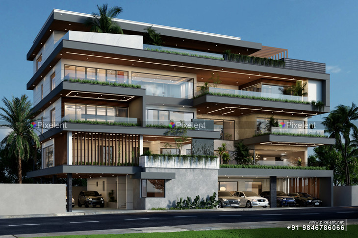 Pixelent | 3D Exterior | Apartments