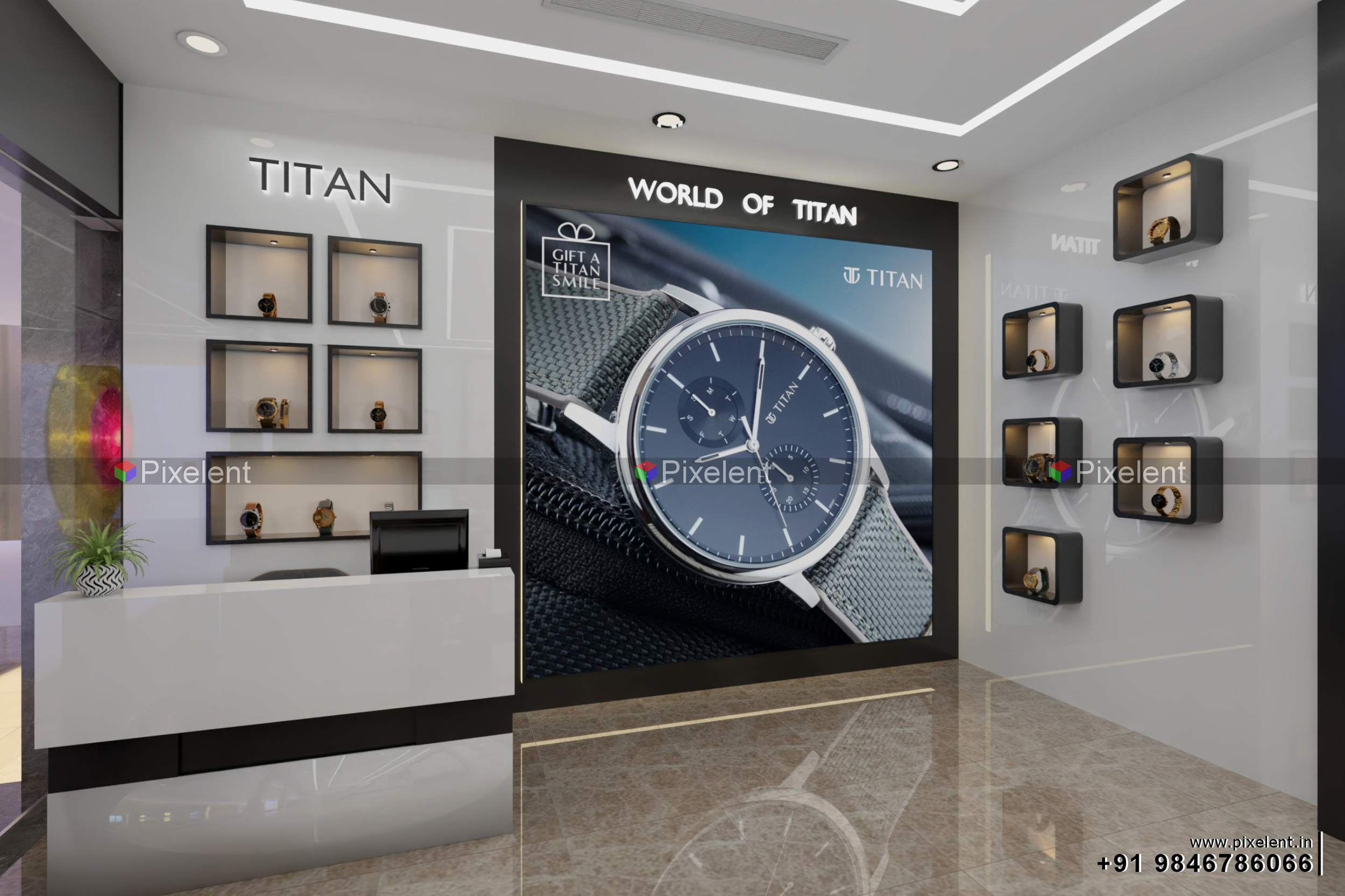 Pixelent | 3D Interior | Watch Showroom