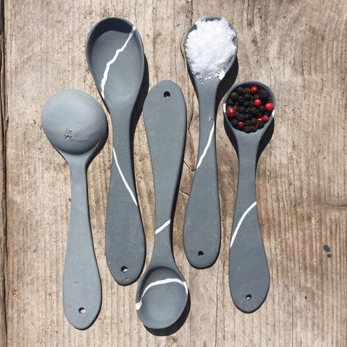 Porcelain Pebble Spoons (Pair) | Beach Gallery