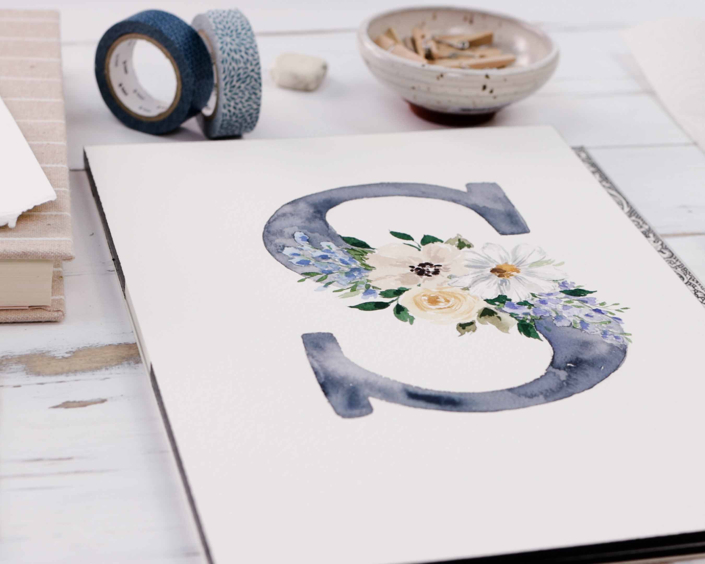 How to Paint a Floral Letter