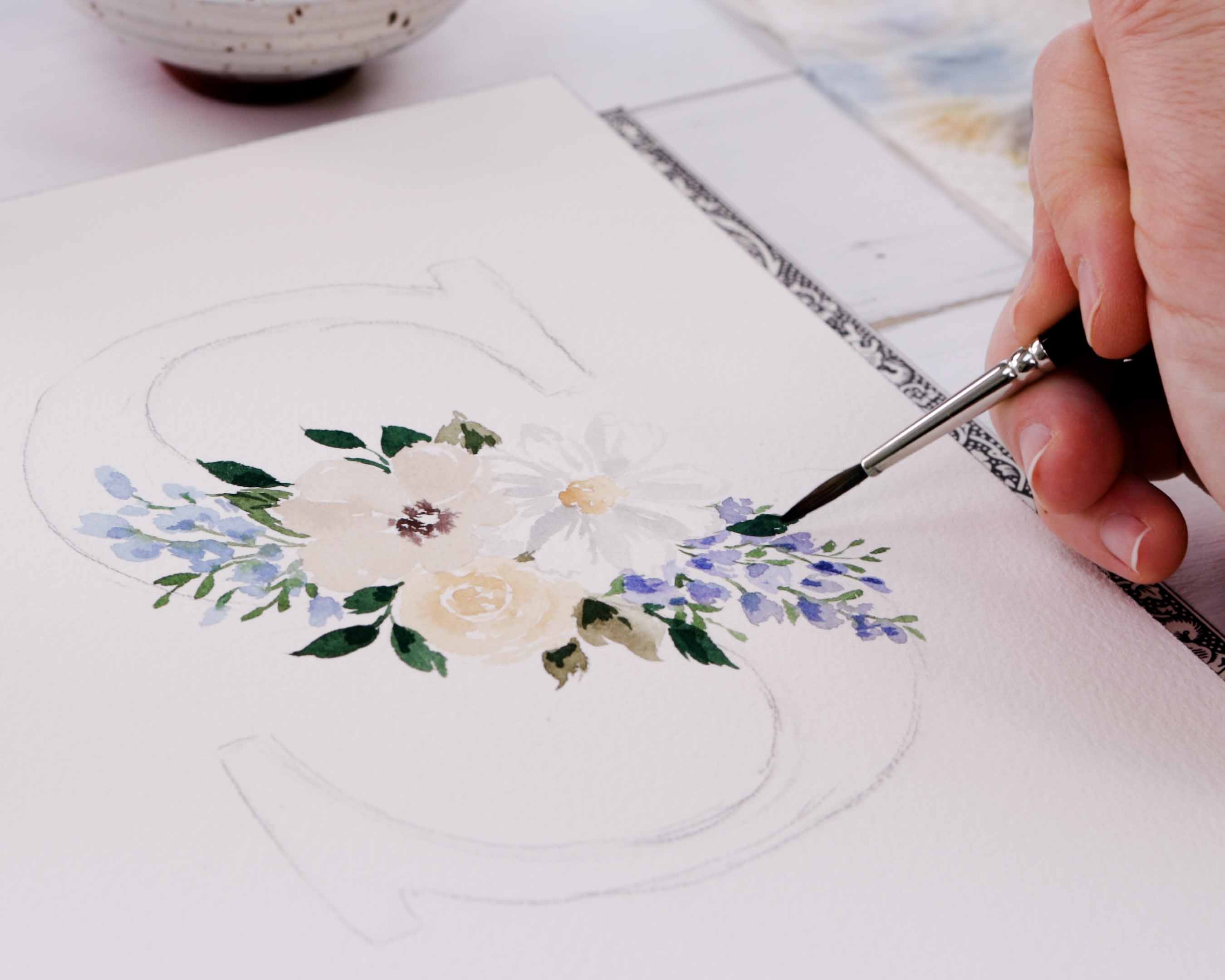 How to Paint a Floral Letter