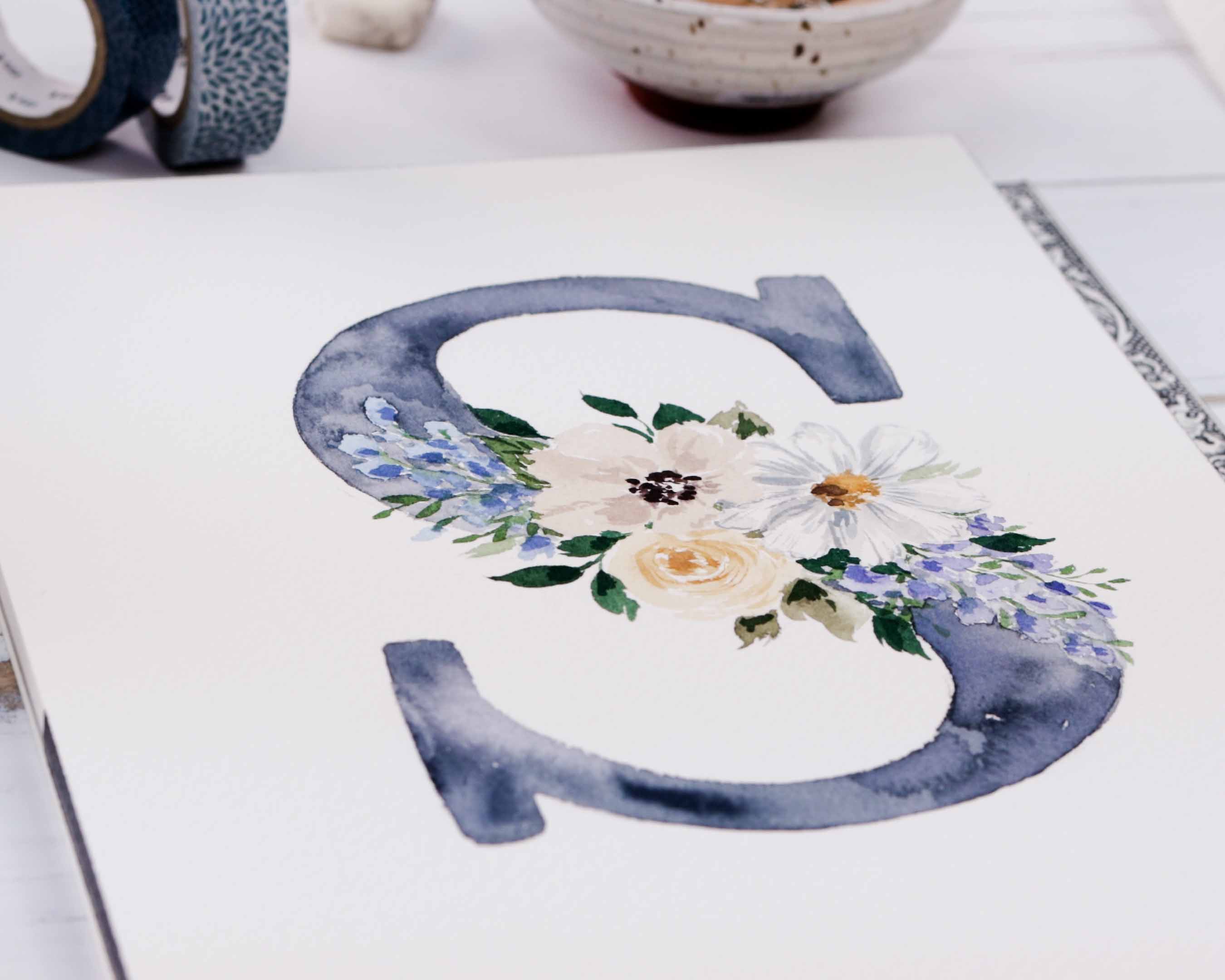 How to Paint a Floral Letter