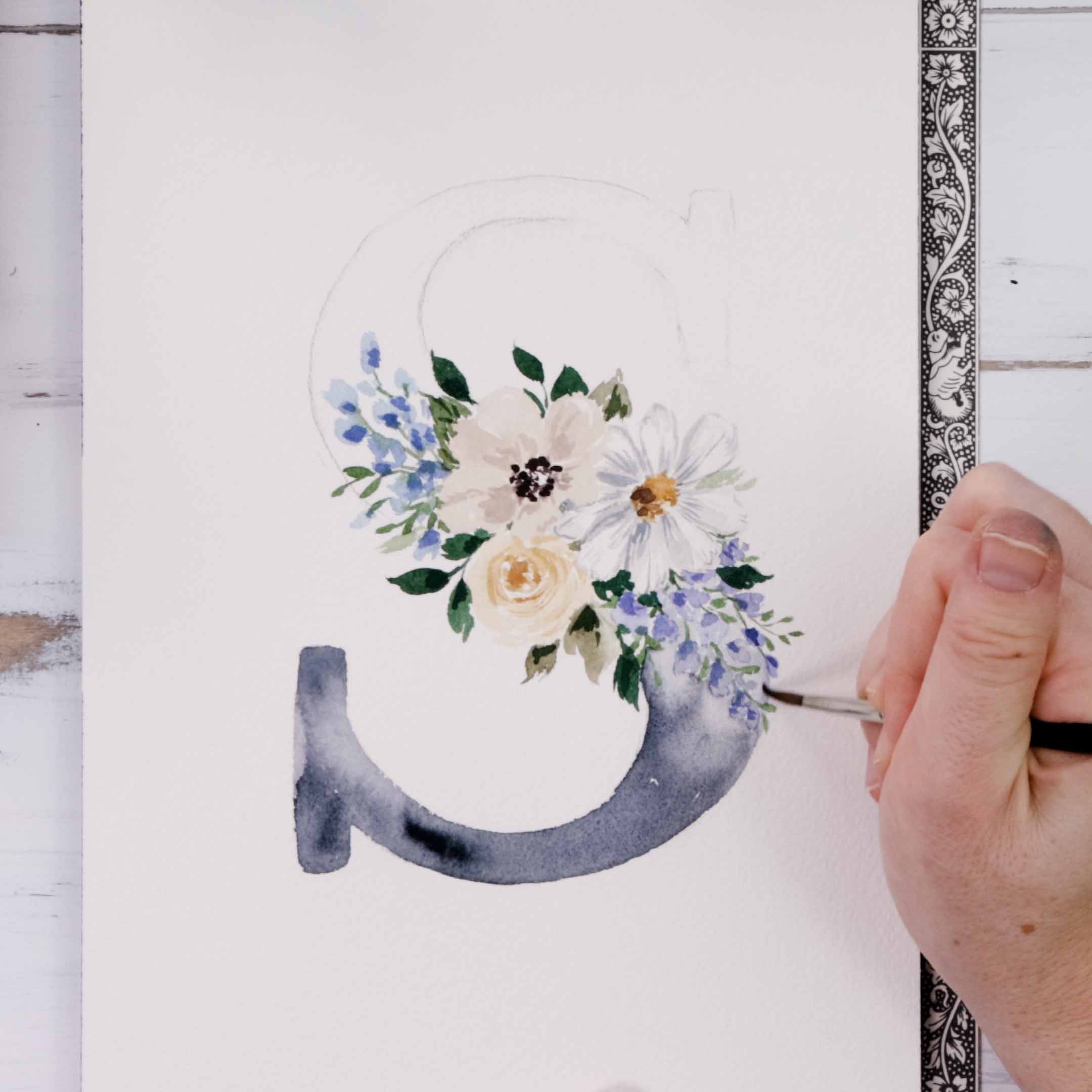 How to Paint a Floral Letter