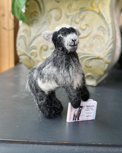 Baby Samson Pygmy Goat Needle Felted Sculpture