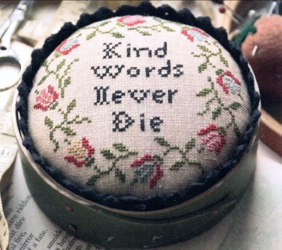 KIND WORDS NEVER DIE Heartstring Samplery | The Stitchery Nook