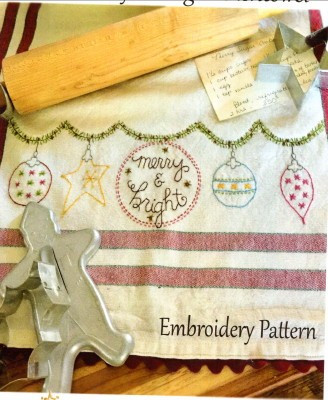 Merry and Bright embroidery pattern only Bareroots | The Stitchery Nook