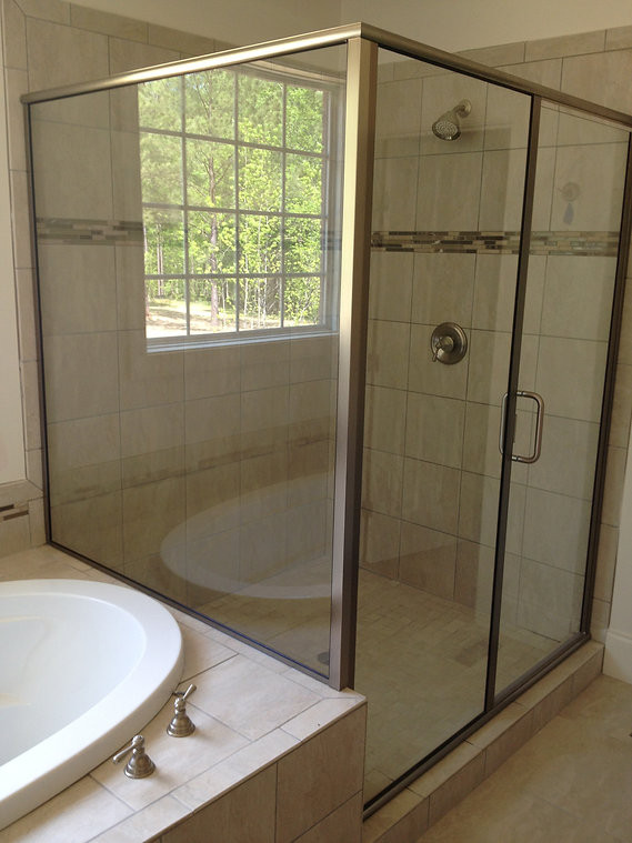 SEMI-FRAMELESS SHOWERS | Raleigh Custom Glass & Mirror SEMI-FRAMELESS SHOWERS | Raleigh Custom Glass & Mirror