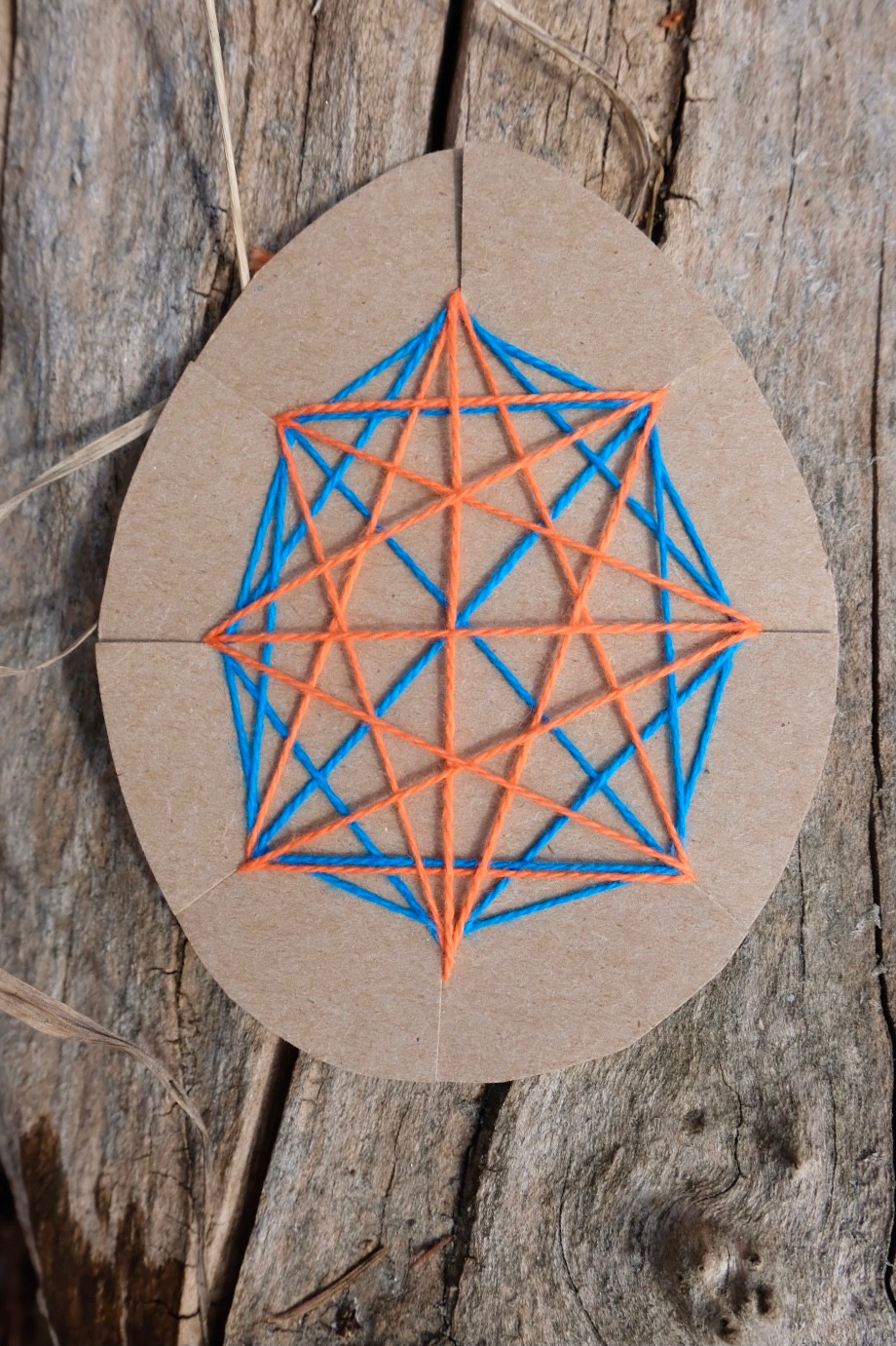 Cardboard Egg String Weaving