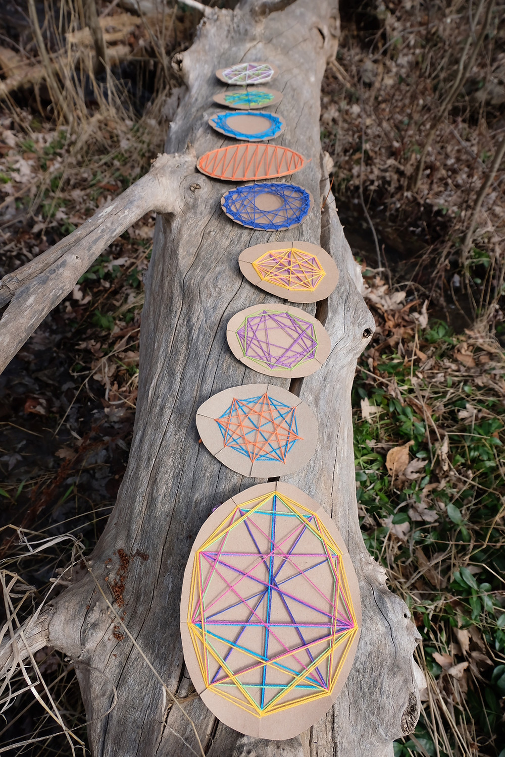 Cardboard Egg String Weaving