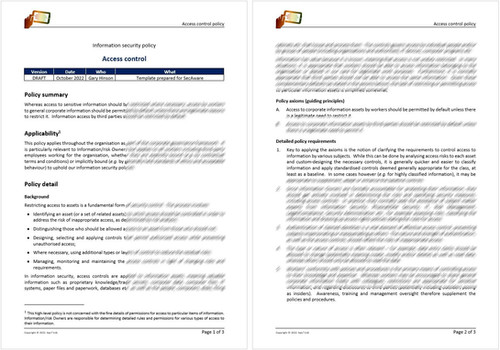 Policy on access control