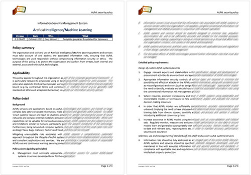 AI/ML security policy | SecAware