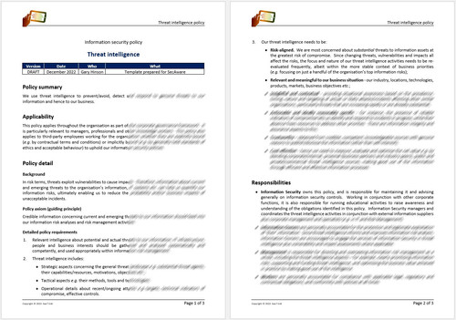 Threat intelligence policy | SecAware