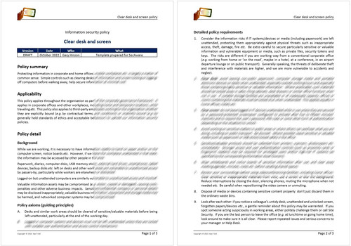 Clear desk and screen policy | SecAware