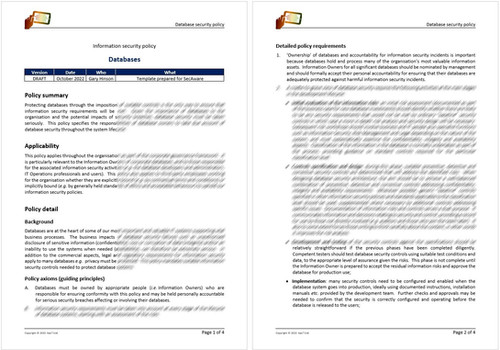 Policy on database security