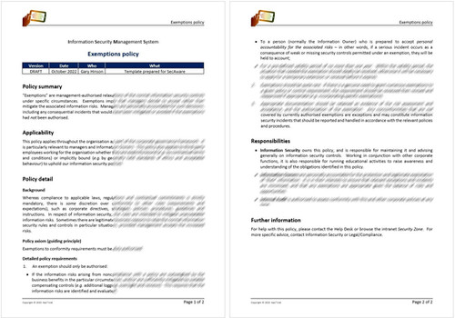 Exemptions policy | SecAware