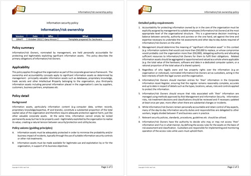 Policy on information ownership