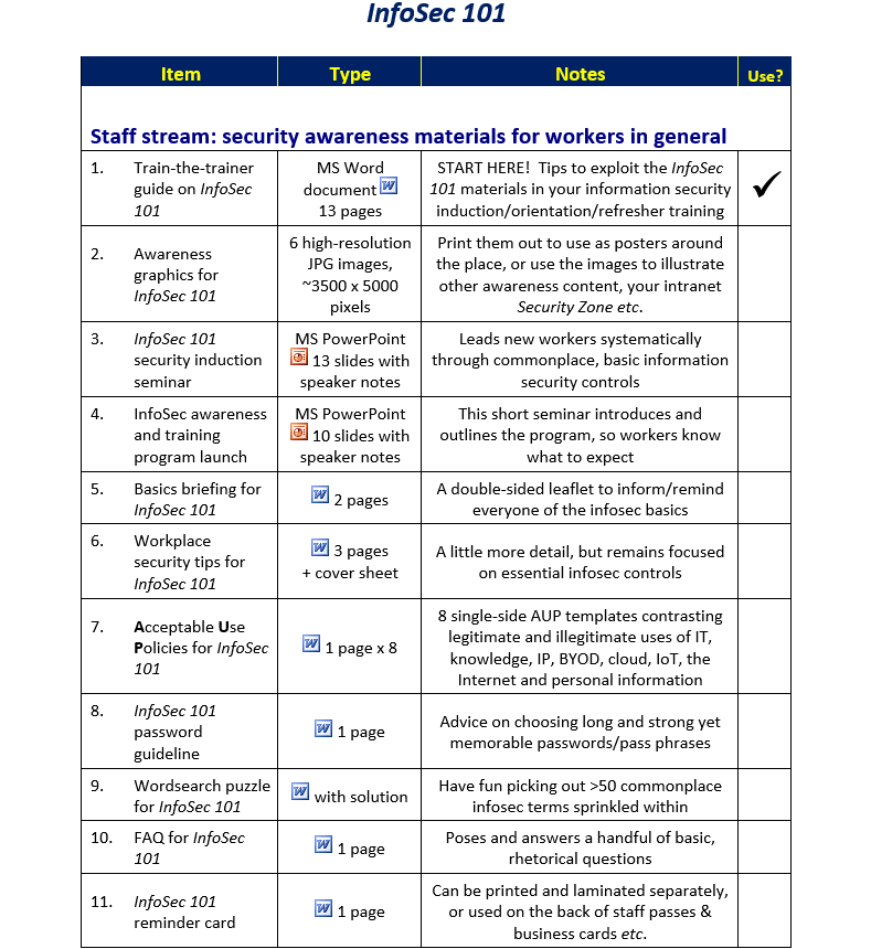 Information Security 101 orientation module