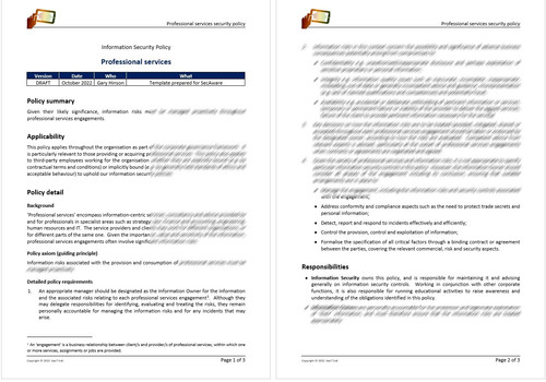 Professional services security policy | SecAware