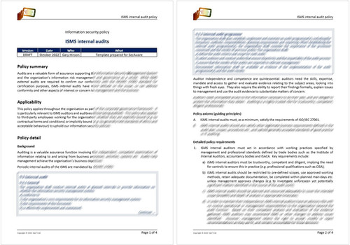 ISMS internal audits policy | SecAware