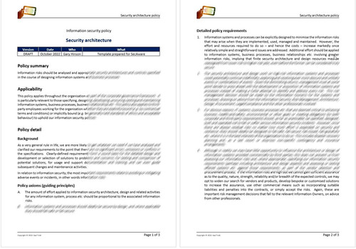 Policy on information security architecture and design