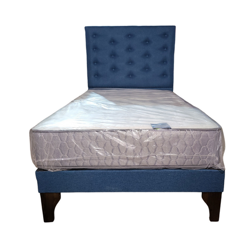 Cama 1 plaza + Respaldo a Piso Calipso Lino+ Colchon | Muebles Rimar