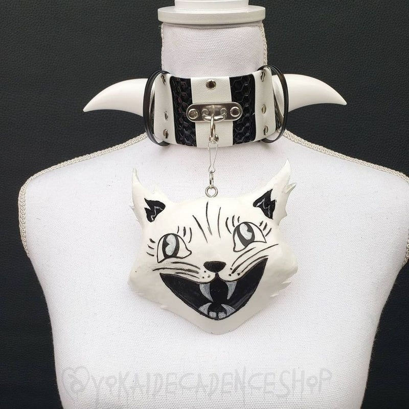 WHITE VINTAGE CAT CHOKER | Yokaidecadence