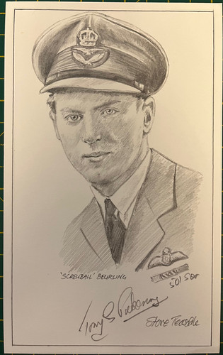George ‘ Screwball’ Beurling Original Drawing Signed Gunnery Instructor ...