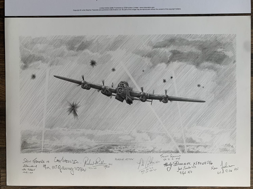 Original Pencil Drawing Lancaster Bomber Command Released as Print ...
