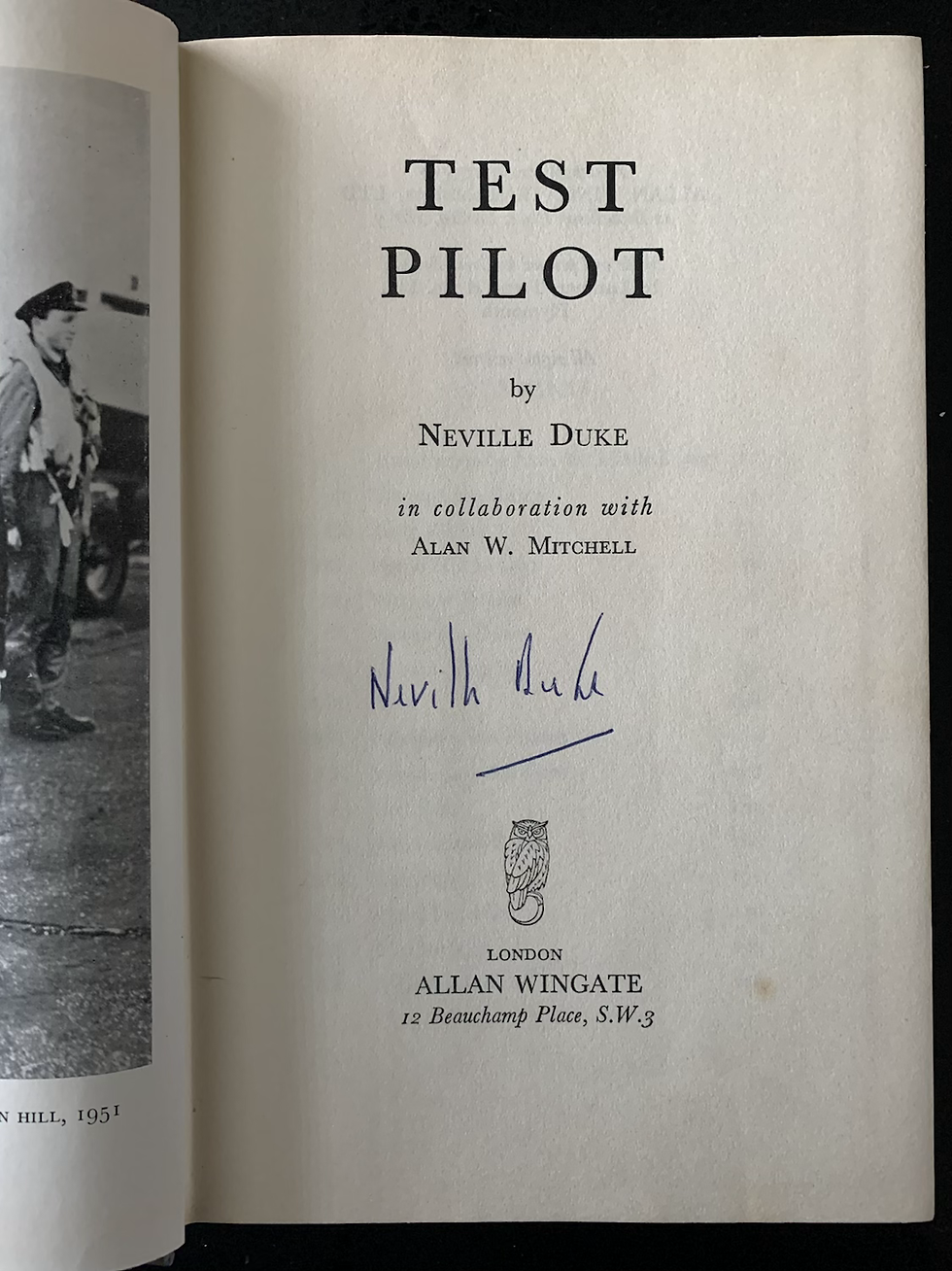 Test Pilot Neville Duke Flat Signed & Remarqued 1953 1st Ed ...