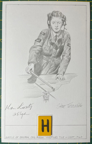 Battle of Britain Ops Room WAAF Original Drawing Signed Lusty & Ops ...