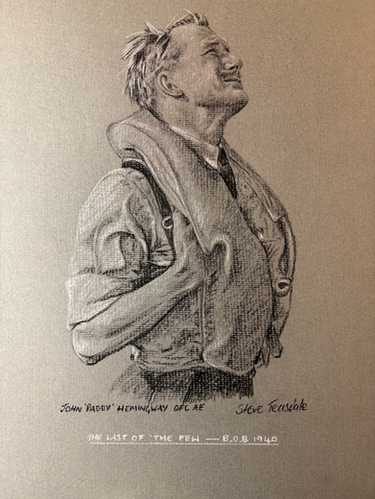 Last Battle of Britain Veteran Paddy Hemingway Original Charcoal ...