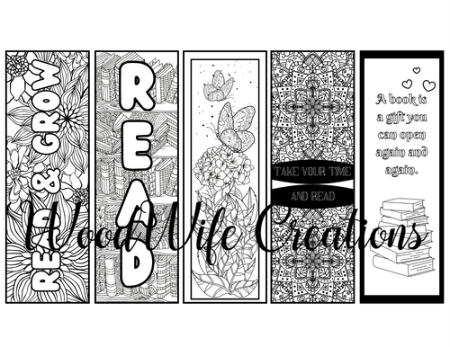 Color-Your-Own Bookmarks PDF | WoodWife Creations