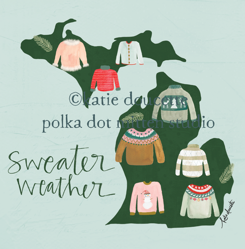Sweater Weather | Polka Dot Mitten