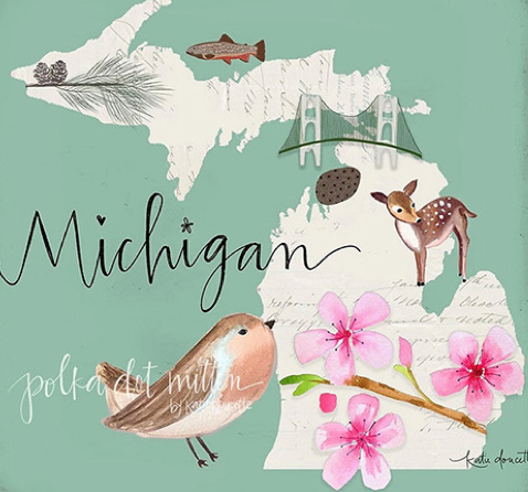 Michigan State Symbols | Polka Dot Mitten