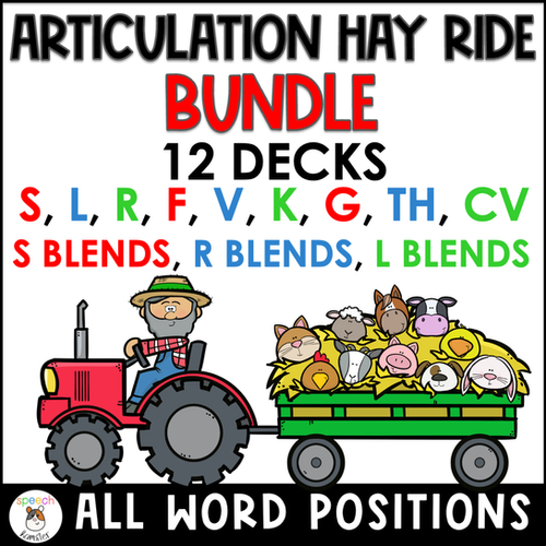 Boom™ Cards Articulation Hay Ride Activity BUNDLE | Speech Hamster