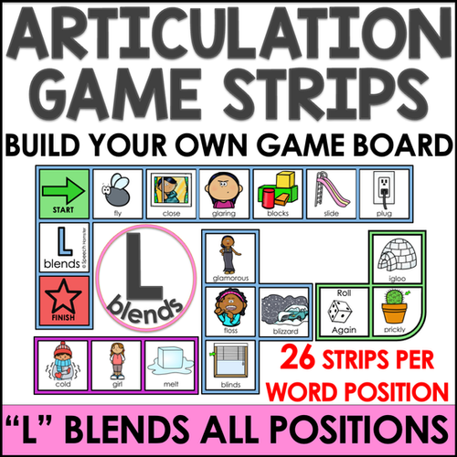 Articulation Game Strips for "L" Blends (all word positions) | Speech ...