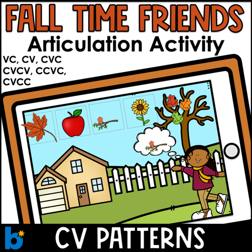 Boom™ Cards Fall Time Friends Articulation Activity for a Variety of CV ...