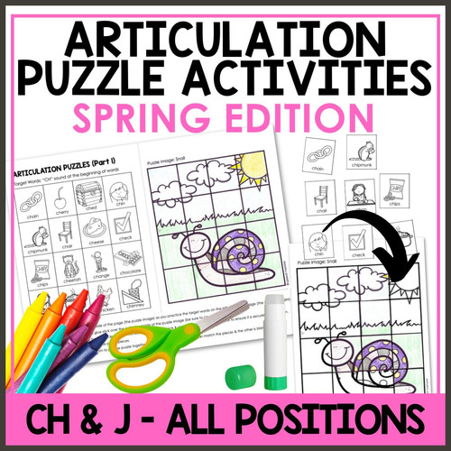 Spring Articulation Puzzles CH and J All Word Positions in Speech ...