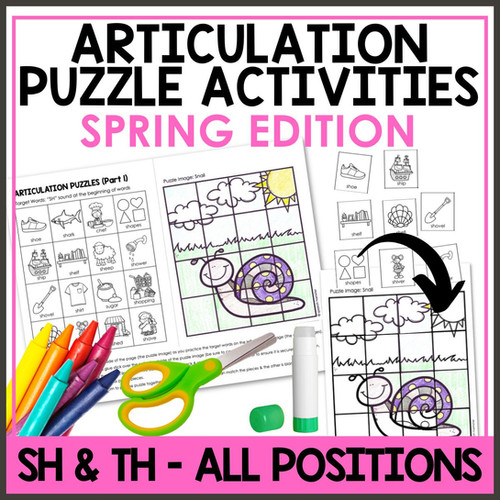 Spring Articulation Puzzles SH and TH All Word Positions in Speech ...