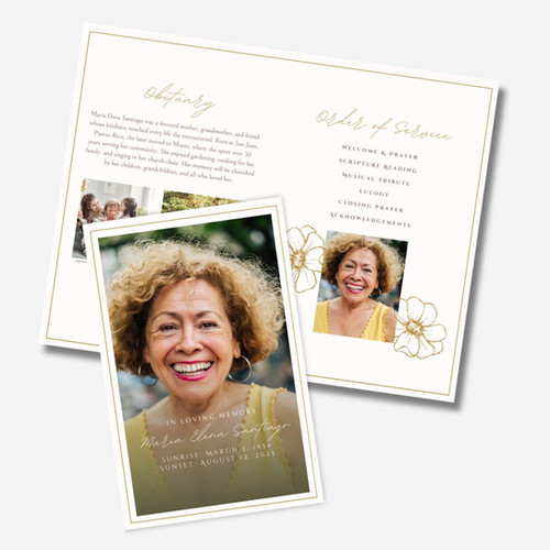 In Loving Memory – 17” × 11” Bifold Program Template (Canva) | The ...