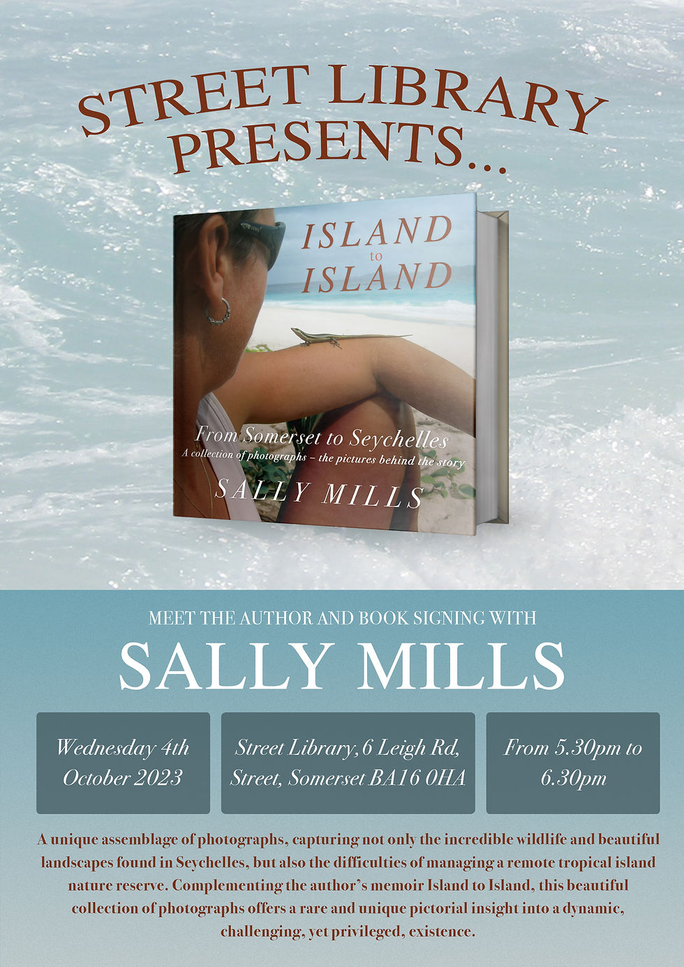 Street Library - 4th October 5.30 - 6.30 Meet the author - Sally Mills