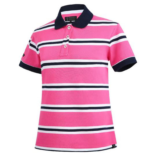 Pilbara Ladies Striped Polo - Pink | Condamine Clothing
