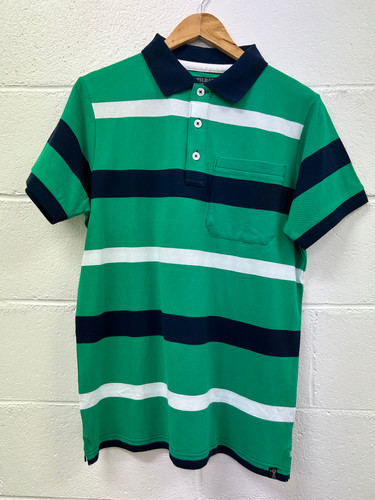 Pilbara Mens Striped Polo Pocket-Kelly Green | Condamine Clothing