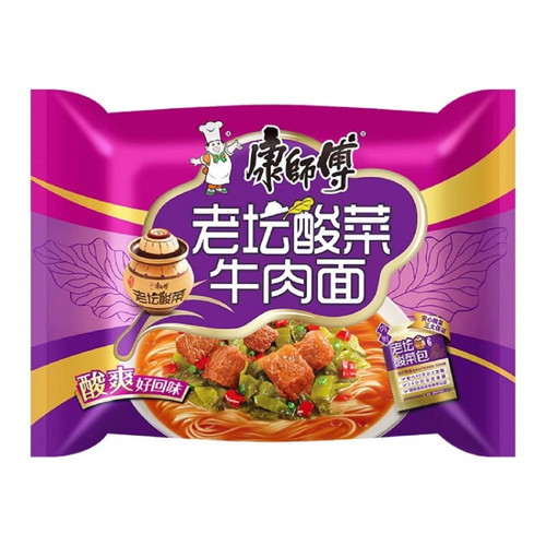 Master Kong Pickled Vegetables Beef Flavour Packet 117g 康師傅 老壇酸菜牛肉麵 ...