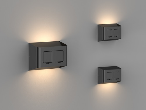 WALL MOUNTED LIGHT WITH DOUBLE POWER SOCKET | ISH - KUWAIT
