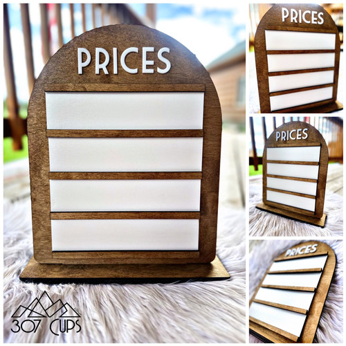 Price List Board SVG ONLY | 307 Cups