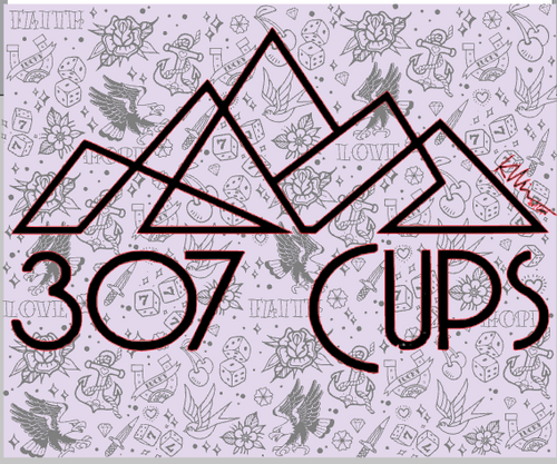 Traditional Tattoo Flash SVG ONLY | 307 Cups