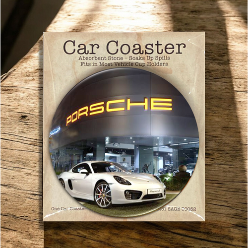 Semi-Gloss Car Coaster in Individual Retail Packaging. | eagleasap