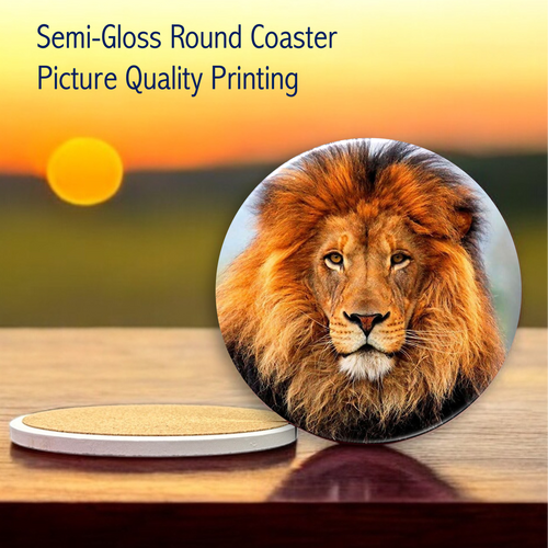 Semi-Gloss White Ceramic Round Coaster | eagleasap